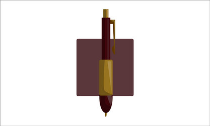 Pencil pen design template isolated Royalty Free Vector
