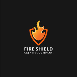 Modern fire shield logo template designs shield Vector Image