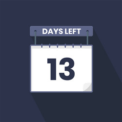 13 days left countdown sales icon days left Vector Image