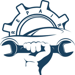 Auto wrench repair and service symbol Royalty Free Vector