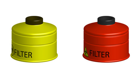 Gas filters red and yellow personal protective Vector Image