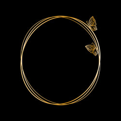 Gold frame line art style design element Vector Image