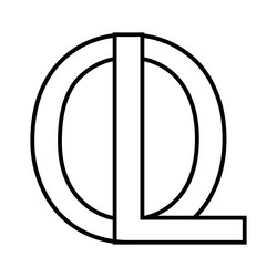 Logo sign do od icon interlaced letters Royalty Free Vector