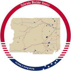 Detailed infographic and map of boulder county in Vector Image