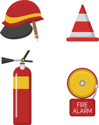 Red fire extinguisher for suppressing fire Vector Image