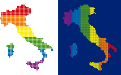 Spectrum pixel dotted italy map Royalty Free Vector Image