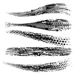 Off road tire track trail print texture Royalty Free Vector