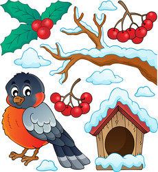 Winter forest theme image 1 Royalty Free Vector Image