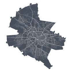 Bucharest map detailed map city Royalty Free Vector Image