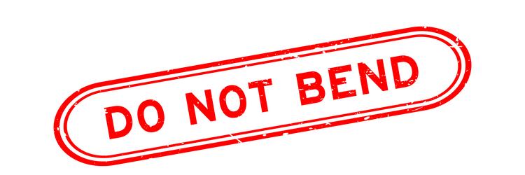 Grunge red do not bend word rubber seal stamp Vector Image