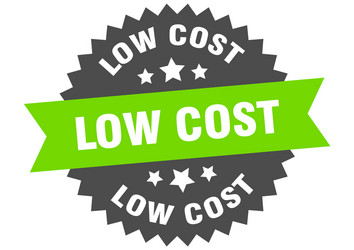 Low cost stamp low cost label round grunge sign Vector Image