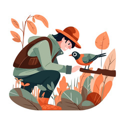 Birdwatcher Birdwatching Man Vector Images (69)