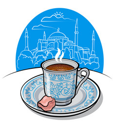 Traditional turkish coffee Royalty Free Vector Image