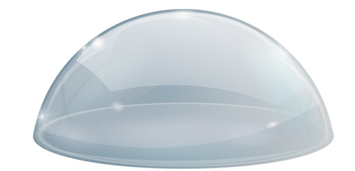 Glass dome shiny transparent semi sphere on gray Vector Image