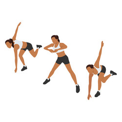 Woman doing side shuffle exercise flat Royalty Free Vector