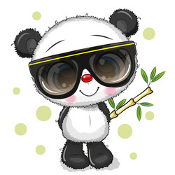Cartoon panda and number one isolated on a white Vector Image