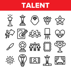 Color different human talent icons set Royalty Free Vector