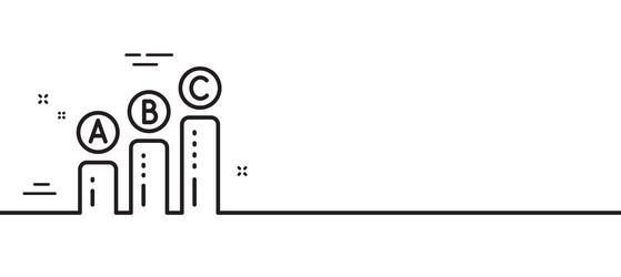 Column chart line icon financial graph minimal Vector Image