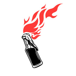 Molotov cocktail isolated on white background Vector Image