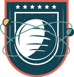 Planet with moons orbiting icon Royalty Free Vector Image