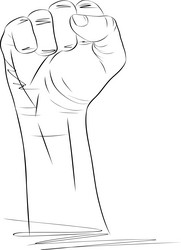Raised arm human rights salute protest activist Vector Image