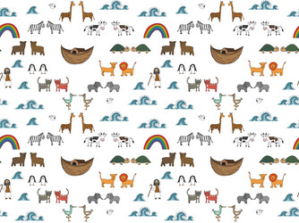 Seamless pattern with noahs ark concept Royalty Free Vector