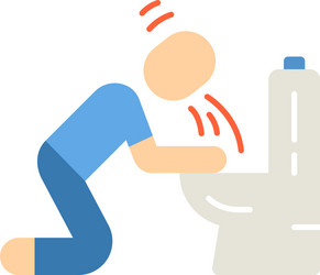 Flat no vomiting sign with captions Royalty Free Vector