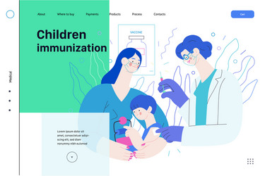 Childhood immunization - medical insurance web Vector Image