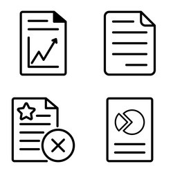 Docs1-2 flat icon set isolated on white background