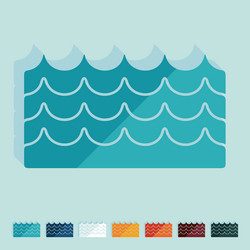 Flat design wave Royalty Free Vector Image - VectorStock