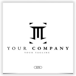 Letter m barcode logo premium elegant template Vector Image