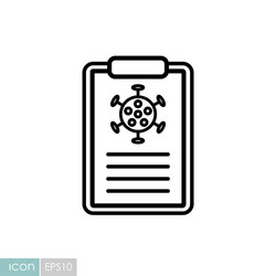 Medical test form for new corona virus icon Vector Image