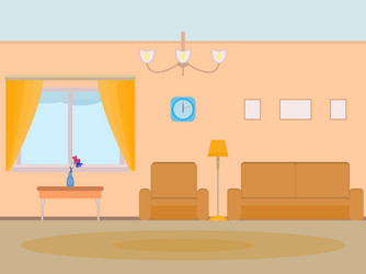 Village room inside cartoon background Royalty Free Vector