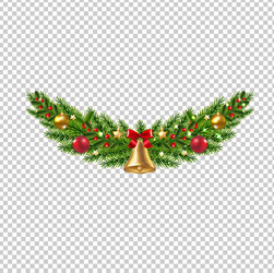 Christmas garland isolated red background Vector Image