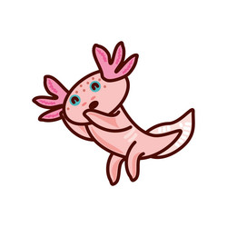 Icons cute axolotl Royalty Free Vector Image - VectorStock