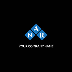 Nar letter logo design on black background Vector Image