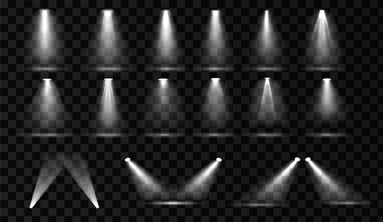 Big set of transparent spot focus lights effect Vector Image