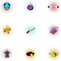 Witchcraft circular symbols magical spell circle Vector Image