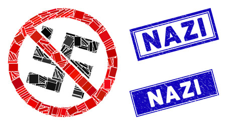 No nazi sign mosaic icon circle dots Royalty Free Vector