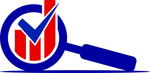 Magnifying glass chart analyze logo Royalty Free Vector