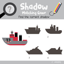 Shadow matching game shape 1 Royalty Free Vector Image