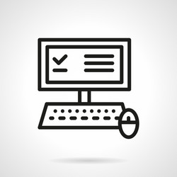 Monitor screen line doodle simple icon Royalty Free Vector