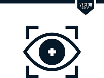 Eye detection or recognition icon Royalty Free Vector Image