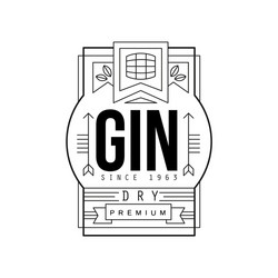 Gin vintage label design alcohol industry Vector Image