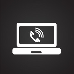 Help desk on gadget black background Royalty Free Vector