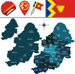 Modern map - lancashire county with districts Vector Image