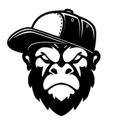 Monkey in a cap design element for t shirt poster Vector Image