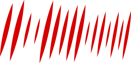 Red claw mark vertical scratches slit incision Vector Image