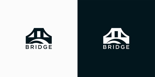 Unique bridge logo design inspiration Royalty Free Vector
