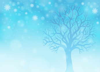 Winter tree theme image 2 Royalty Free Vector Image